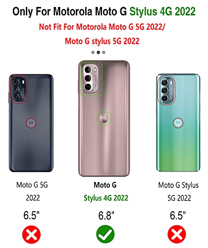 for Motorola Moto G-Stylus 4G-2022 Case: Military Grade Drop Proof Protective Rugged TPU Matte Shell | Thin Shockproof Durable Protection Tough Cell Phone Cover with Built-in Kickstand (NOT 5G)