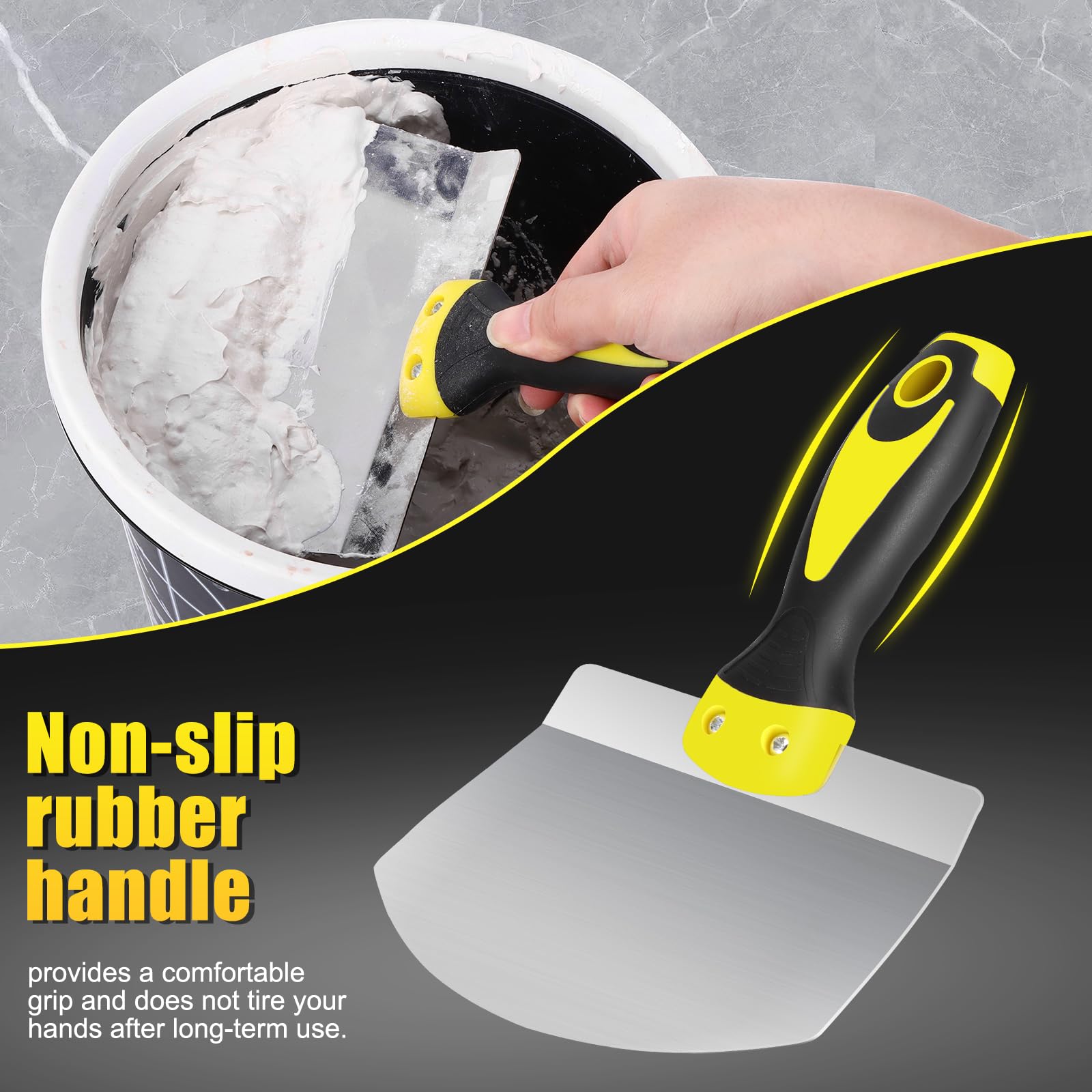 Drywall Hawk - 12 inch Aluminum Plaster Hawk Mortar Board Holder With Ergonomics Handle Smooth Edges Round Corners Design, Professional Stucco Plaster Tool