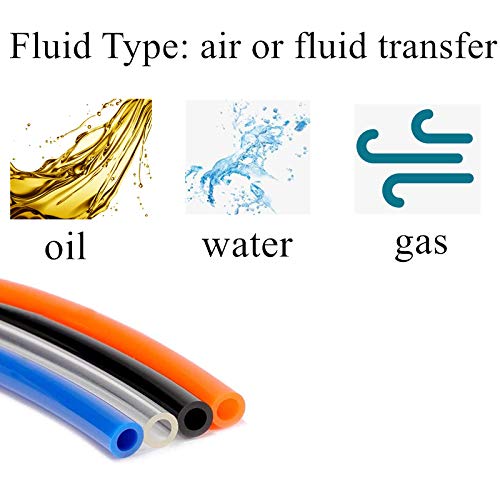JUNZHIDA Pneumatic Tubing Pipe 1/4" OD Clear Air Compressor PU Line Hose Tube for Water Fluid Transfer 10Meter 32.8ft