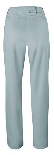 Mizuno Adult Women's Full Length Fastpitch Softball Pants With Hemmed Open Bottom, Grey, Small