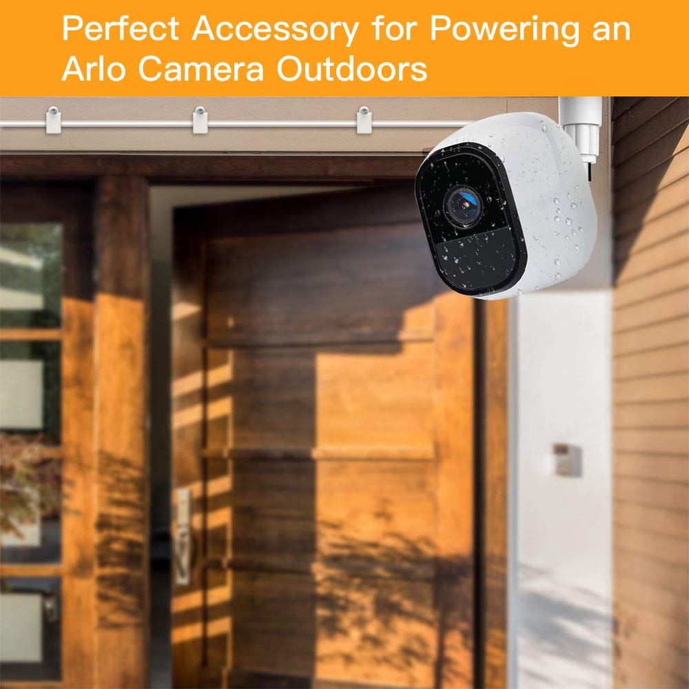 Power Cable 10Ft, Power Cord and Charger Adapter for Arlo Pro & Pro 2 and Arlo Go, Weatherproof Outdoor Indoor, Arlo Power Cable