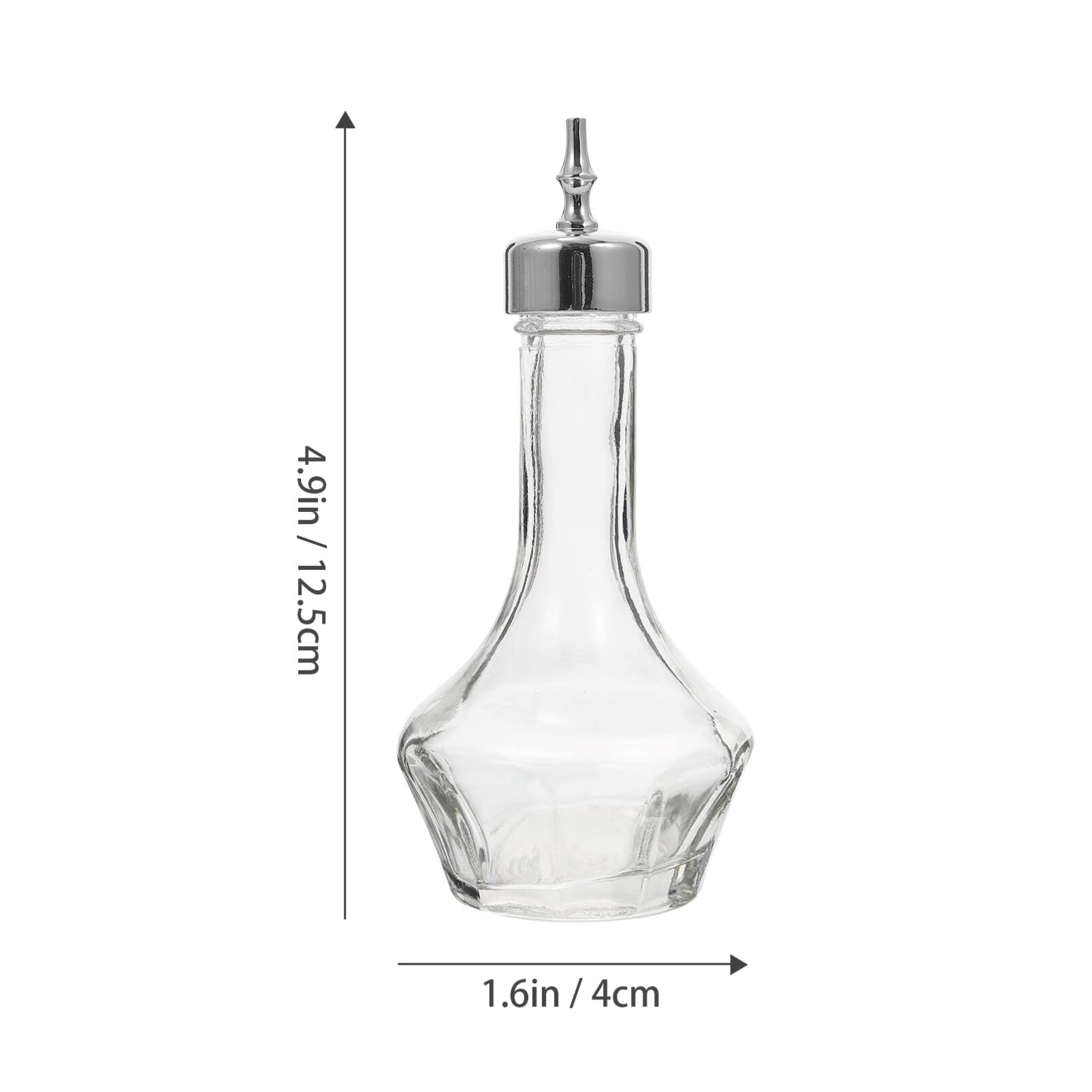 FAVOMOTO Glass Bitters Bottle Professional Japanese Bitters Dasher Dasher Top Decorative Bottle Cocktail Bartending Supplies for Home Kitchen Bar Silver