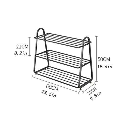 Shoe Rack Shoe Shelf Stackable Shoe Rack 3-Layer Shoe Rack Floor Standing Shoe Shelf Wrought Iron Shoe Storage Rack Entryway Living Room Bedroom Hallway Shoe Storage Organizer Shoe Bench Stackable Sh