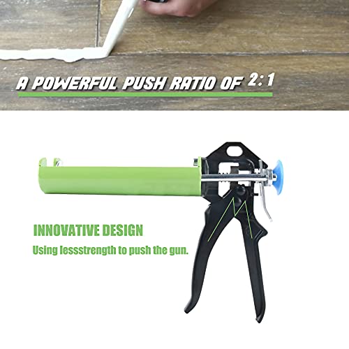 Epoxy Gun 200 mL/6.75 fl oz (2:1 Mix Ratio) Dual Component Adhesive Cartridge Applicator Manual, Panel Bond Gun for 08115-08116 (Vitality Green)