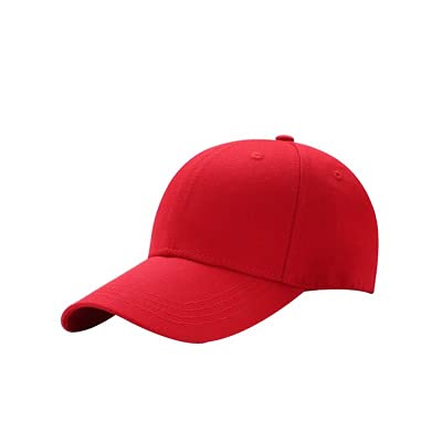 Classic Baseball Cap Low Profile Adjustable Cotton Caps for Running Cycling Hiking Golf DriveUnisex Dad Hat Fits Men Women, All Cotton Made (red + Blue)