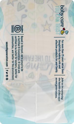 Seventh Generation Baby Diapers for Sensitive Skin, Animal Prints, Size 0 Newborn, 36 count