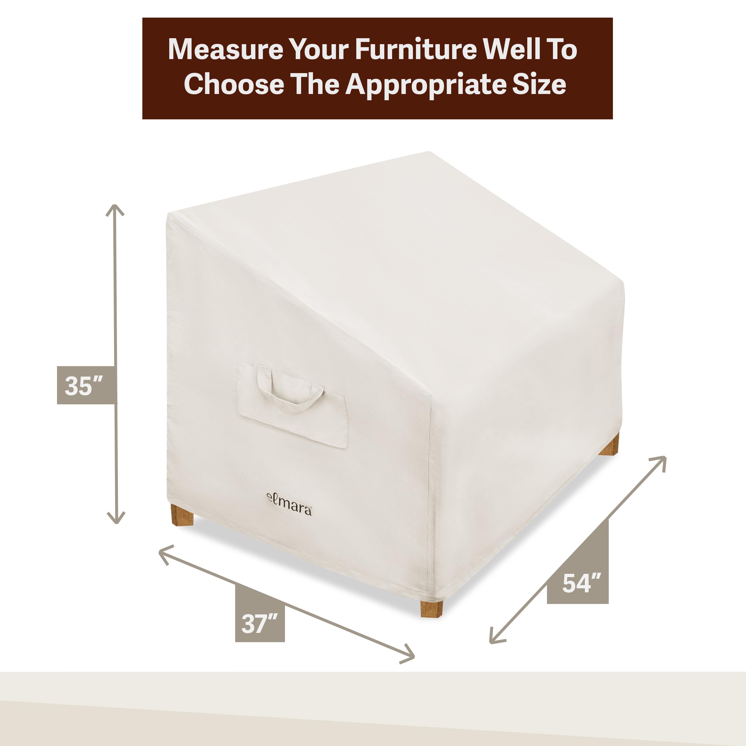 Elmara Outdoor Couch Covers β Waterproof, UV Fade-Resistant Outdoor Sofa Covers Made of Heavy Duty Olefin β Durable All Weather Design Keeps Your Couch or Loveseat Safe (Beige)