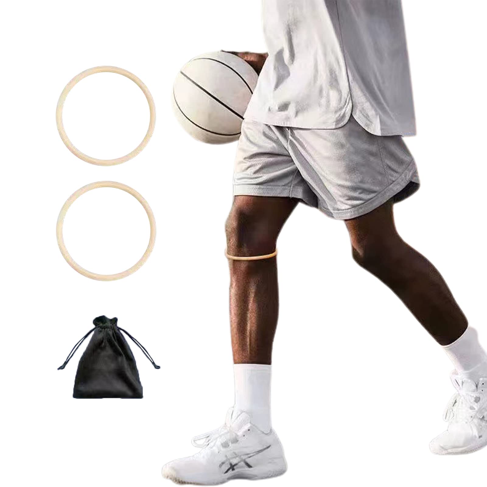 DDJSJ 2 pcs Fine Patella Tendon Knee Strap for Pain Relief,basketball Stabilizer Brace Silicone Leather Band Elasticity Fixed Protection Patellar Ring Working Out 0.0440924 pounds