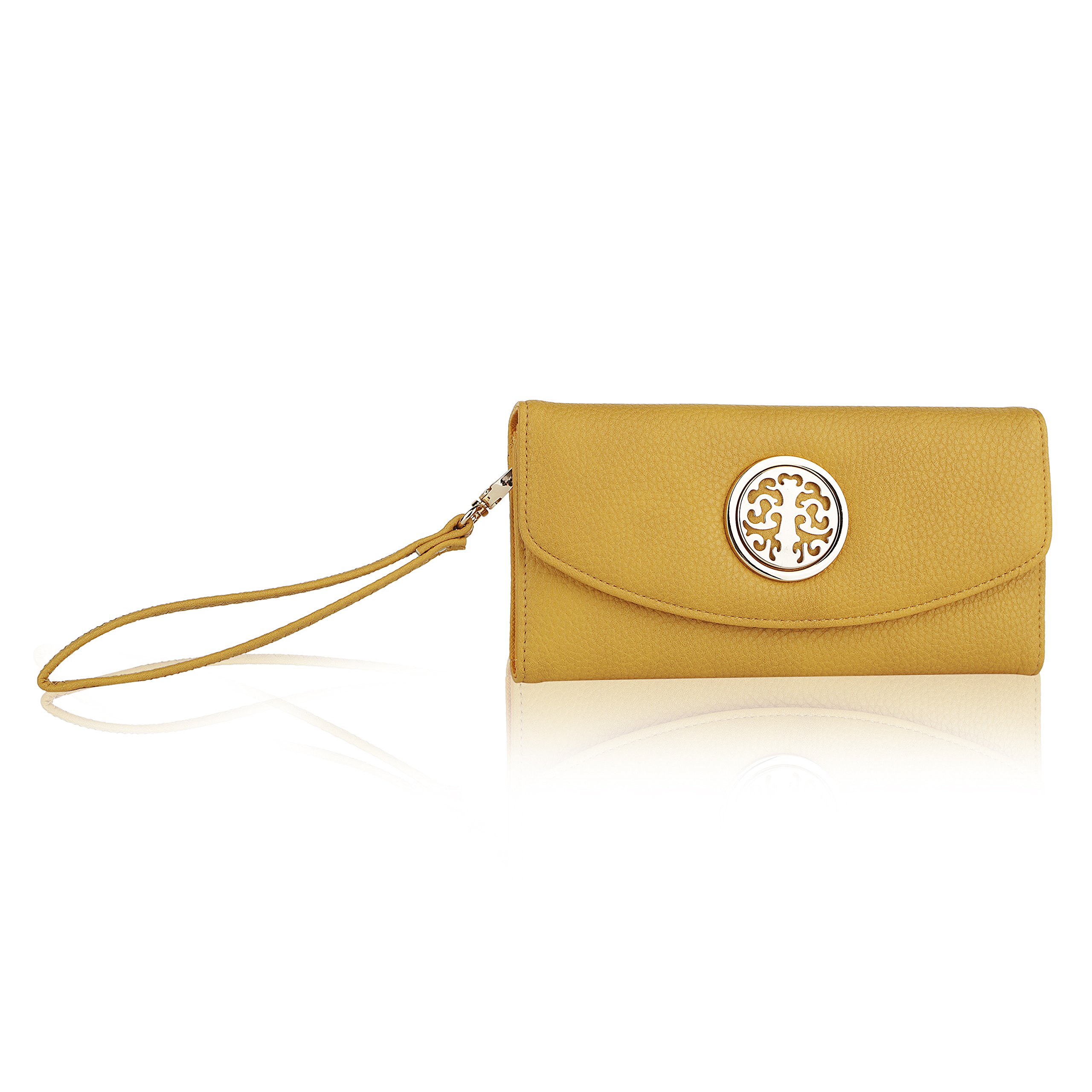 MKF Collection Wallet Handbag for Women - PU Leather Wristlet Bag - Double Zipper Multi Pockets Clutch Purse