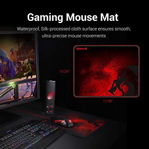 Redragon S101 Wired RGB Backlit Gaming Keyboard and Mouse, Gaming Mouse Pad, Gaming Headset Combo All in 1 PC Gamer Bundle for Windows PC โ (Black)