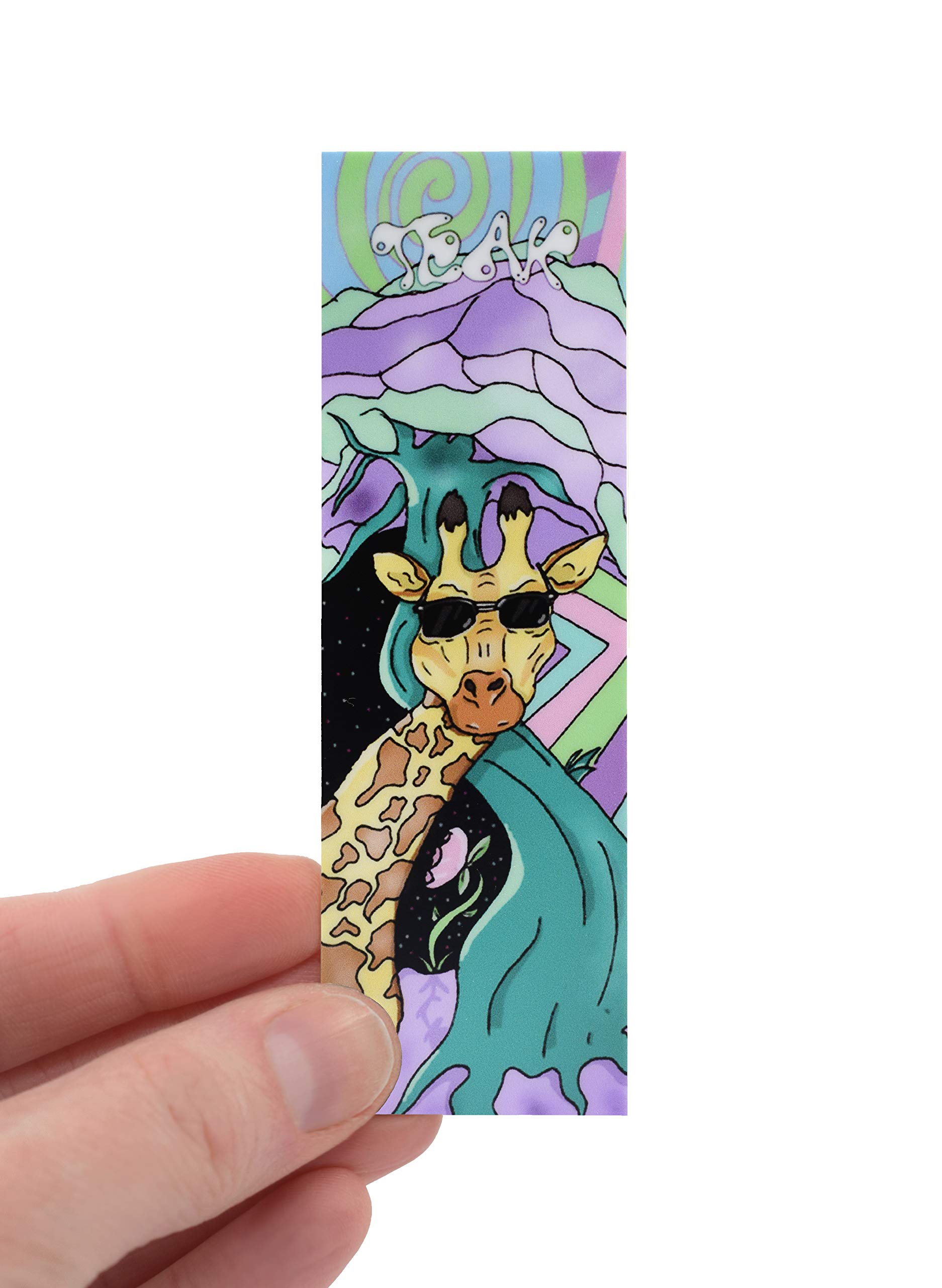 Teak Tuning Fingerboard Deck Graphic, Graffiti Giraffe - Adhesive Graphics to Customize Your 35mm Fingerboard Deck - 110mm Long, 35mm Wide, 0.2mm Thick - Waterproof Vinyl - Includes Mini File