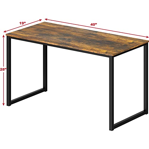 SHW Home Office 40-Inch Computer Desk, Rustic Brown