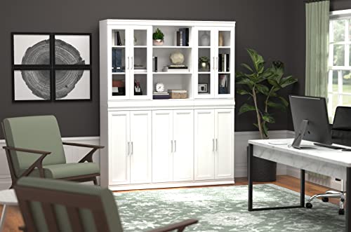 ClosetMaid Modular Storage Pair Set, 2 Glass Pane Doors, Wood Closet Organizer Shaker Style, Add On Accessory for Shelf Units, White, 34.88" H x 21.02" W x 1.81" D