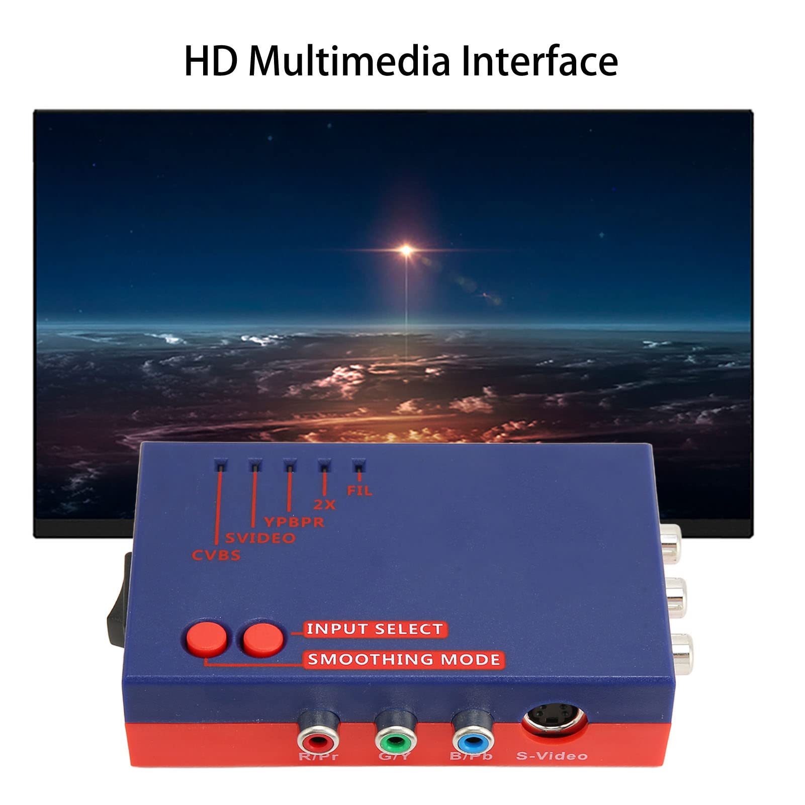 Converter for RetroScaler2x A V to HDMI Retro Game Console Converter for PS2 N64 NES Dreamcast Saturn MD1 MD2, Retroscaler2X Line Multiplier (Blue)