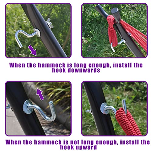 FDW Double Hammock Stands Portable Hammock Stand Heavy Duty Steel Stand for Outdoor Patio or Indoor (Blue)
