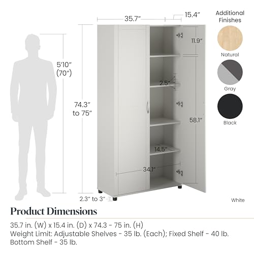 SystemBuild Callahan 36" Utility Storage Cabinet in White
