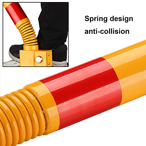 Heavy Duty Car Parking Space Lock Bollard T Shape with Spring Foldable Parking Barrier Safety Barrier for Commercial, Private Use (Color : Black, Size : 60x55cm)