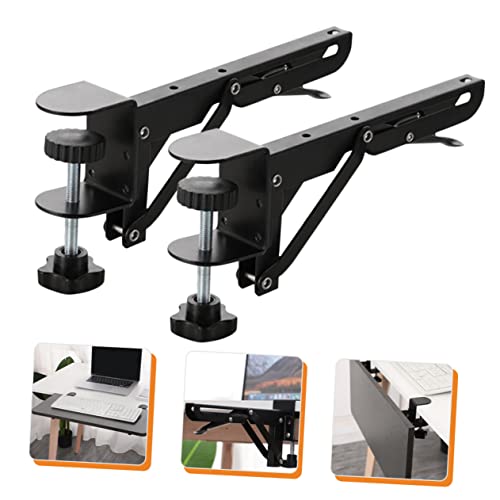 Housoutil 1 Set Foldable Bracket Desk Tray Computer Mount for Desk PC Keyboard Desk Keyboard Tray Keyboard Holder Computer Desk with Keyboard Tray Computer Desk Extender Bracket Fold Extend