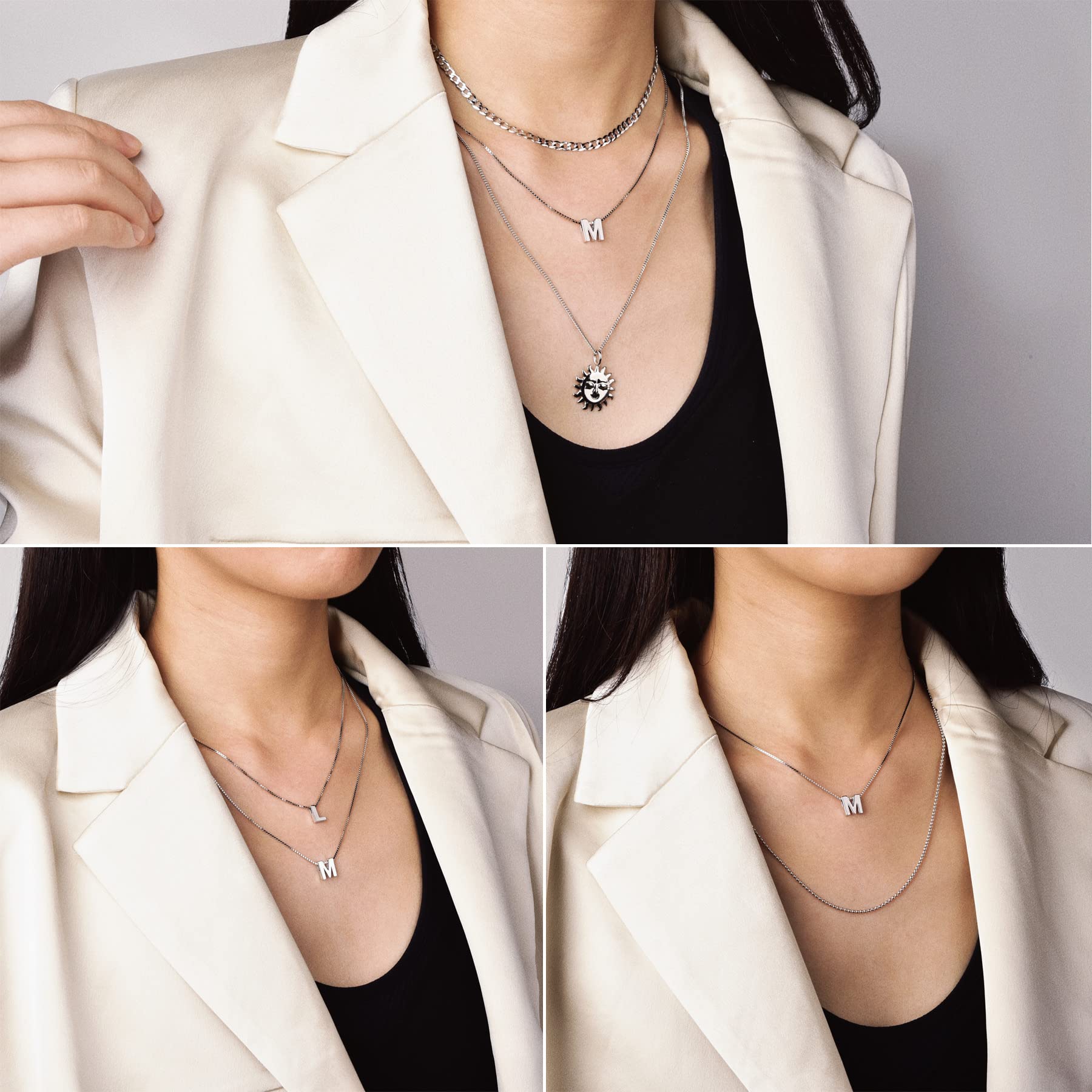 CANDYFANCY A Initial Necklace 925 Sterling Silver Letter Pendant Personalized 26 Alphabet Necklace for Women Men Gift with 18" Box Chain