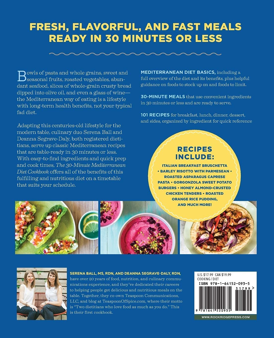The 30-Minute Mediterranean Diet Cookbook: 101 Easy, Flavorful Recipes for Lifelong Health [Spiral-bound]