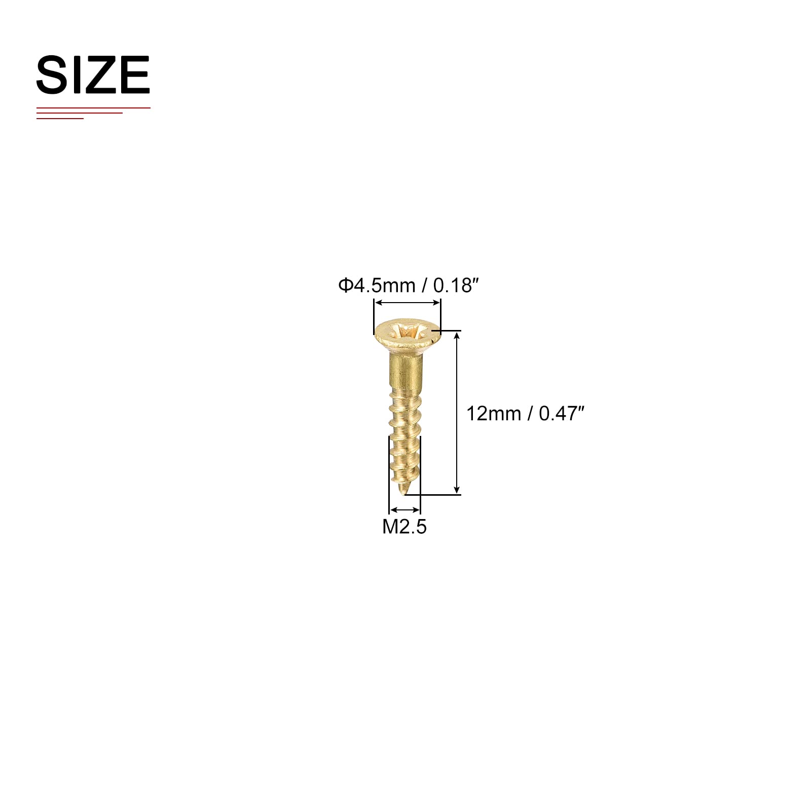 DTGN M4x30mm(DxL) Brass Phillips Wood Screws - 30Pack - Good for Wood Crafts, Furniture - Countersunk Head Self-Tapping Screw - Brass Tone