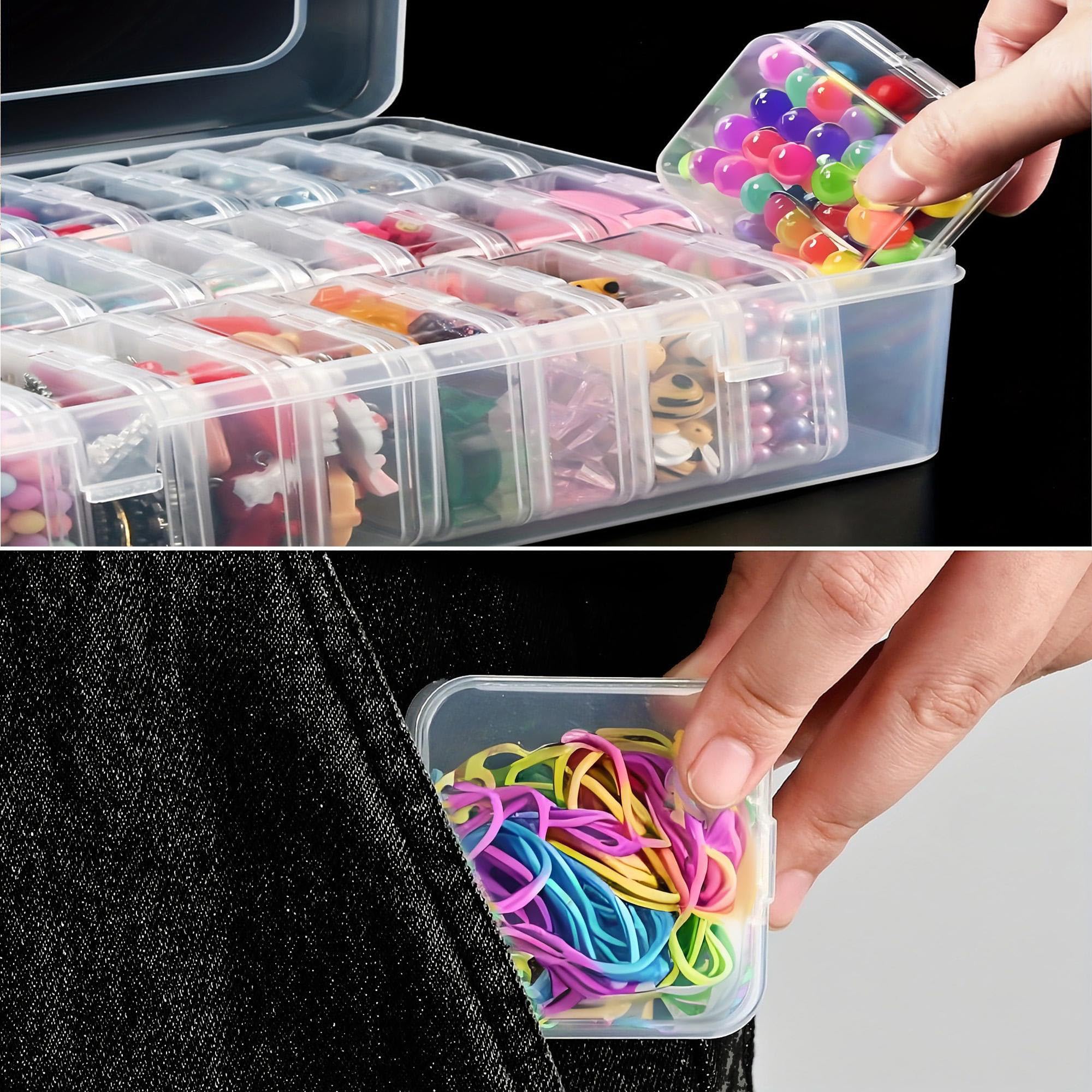 CHSZCHOMER 26 Pack Bead Storage Box With Hinged Lid, Sturdy Plastic Box - Used For Crafts, Beads, Jewelry, Manicures, And Small Items, Diy Handmade With Classification Labels