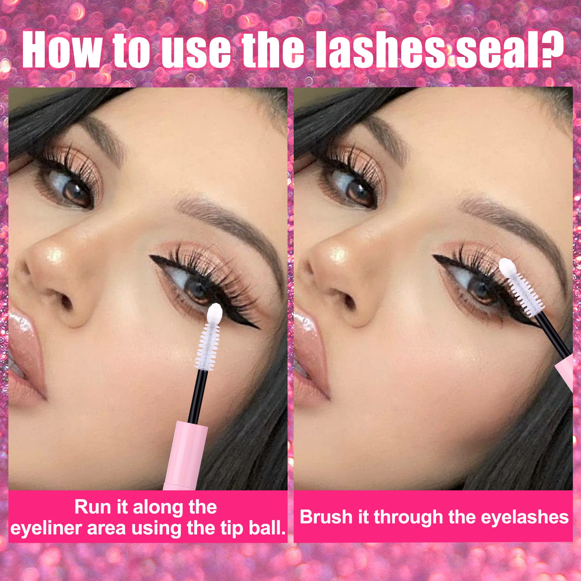 Eyelashes Glue,Lashes Bond and Seal,Individual Lashes Adhesive for Cluster DIY False Eyelash Extension,Strong Hold Waterproof Long Lasting Eyelashes Glue for Sensitive Eyes (5ML)