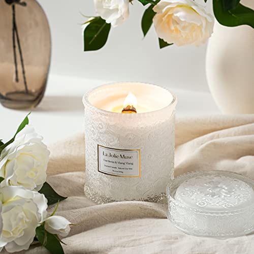 LA JOLIE MUSE Scented Candle, Large Candle for Home, Fancy Jar Candle for Gift, Gardenia Ylang Ylang & Vanilla Coconut, 19.4 Oz Each one