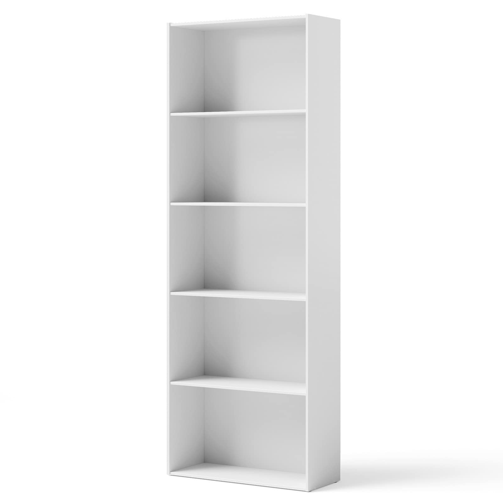 Casart Multi-Functional Wood Bookcase, 5-Shelf Storage Open Bookshelf for Home and Office
