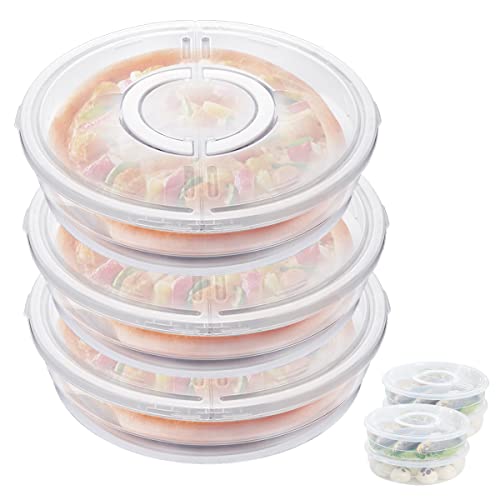 Ternual Multipurpose Pie Carrier with Lid and Handle Egg Container Holds Pies 30 Eggs 12/3.5 Inches Suitable for Cheese Cake, Corn Pie, Fruit White Clear Visible