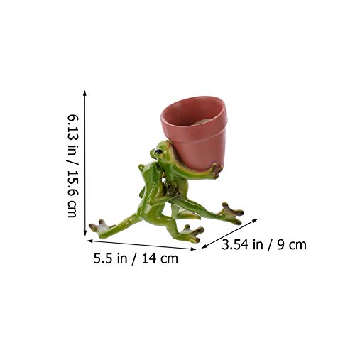 DOITOOL Frog Flower Pot Ceramic Succulent Pot Decorative Animal Flower Planter Home Garden Bonsai Flower Vase Fairy Air Plant Container for Office