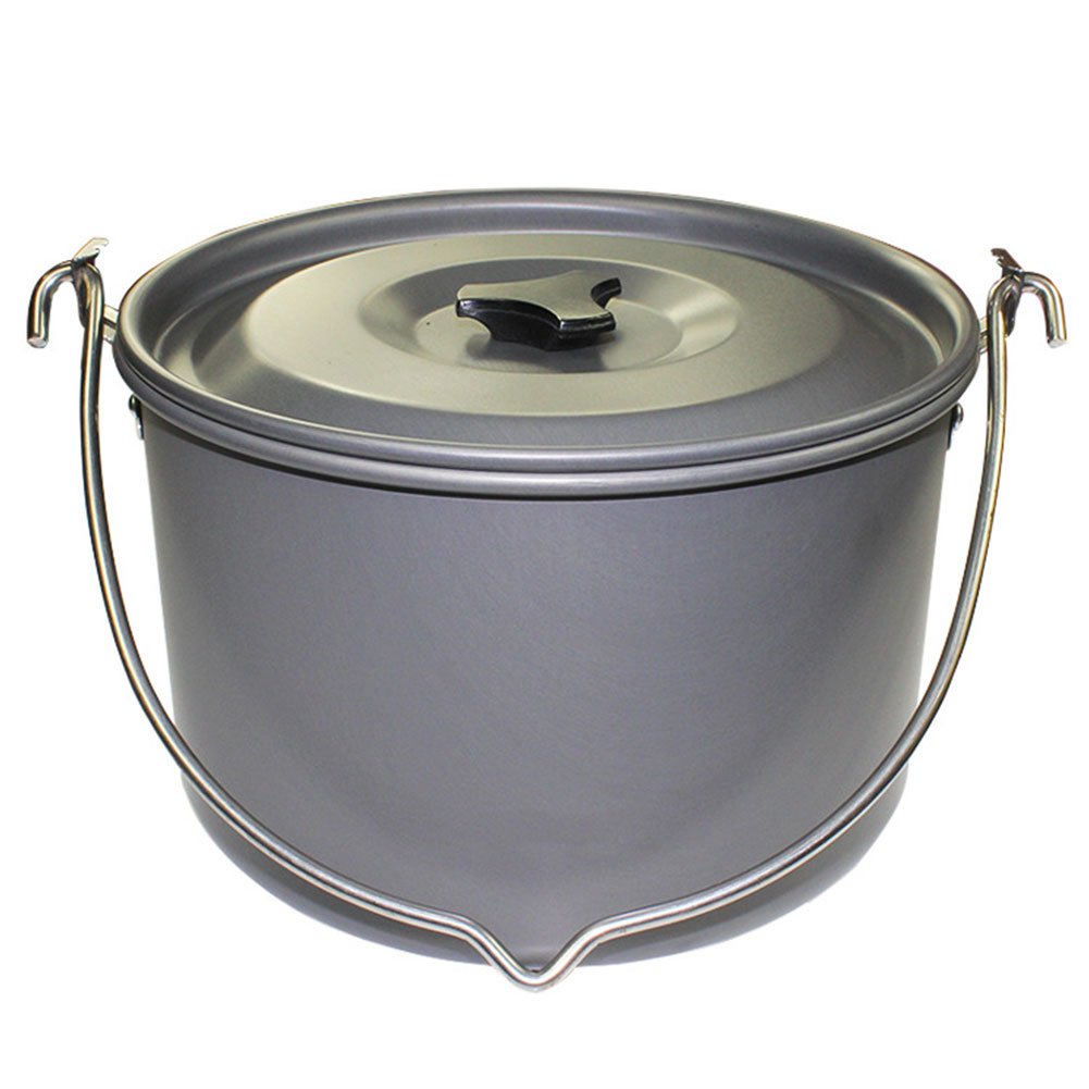 Camping Pot - Portable Camping Hanging Pot Outdoor Cooking Kettle with Lid Pan Cookware for Camping Hiking Fishing Picnic Backpacking