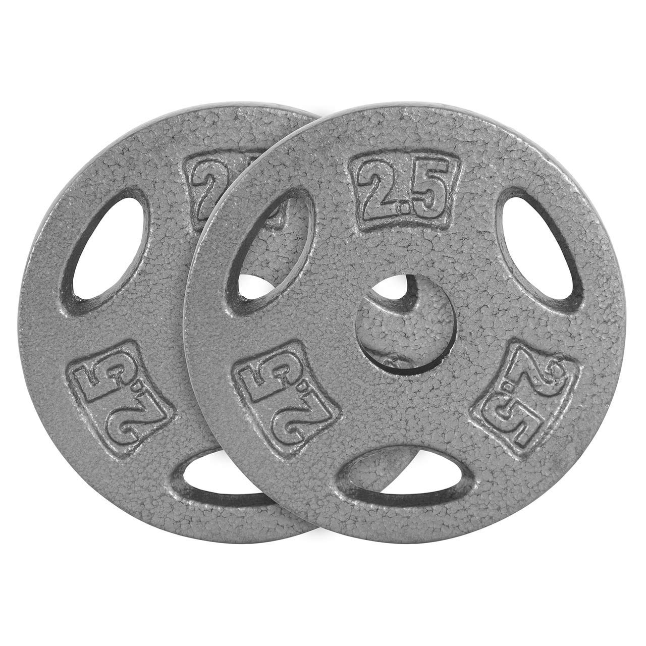 CAP Barbell Cast Iron 1" Gray Standard Grip Plate for Strength Training, Muscle Toning, Weight Loss & Crossfit - Multiple Choices Available (b. 2.5LB X 2)