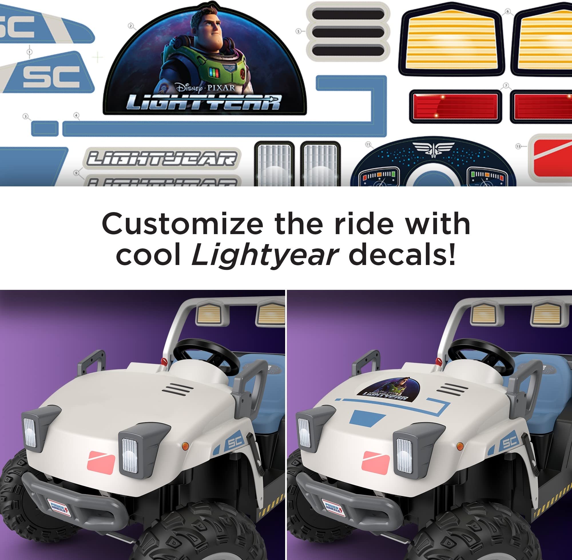 Power Wheels Star Command Base Transport Vehicle Ride-On, Disney and Pixar Lightyear, Battery-Powered Toy for Preschool Kids Ages 3 Years+