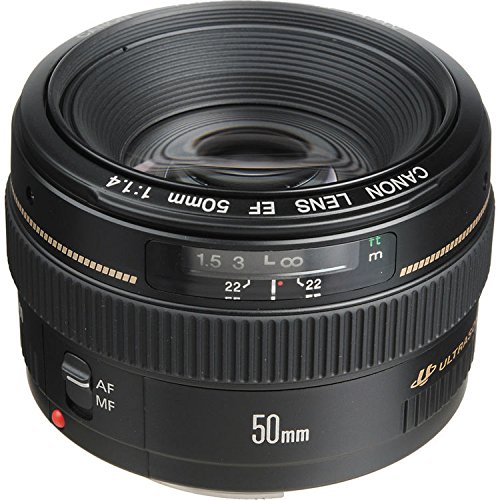 Canon EF 50mm f/1.4 USM Standard & Medium Telephoto Lens for Canon SLR Cameras - Fixed (Renewed)