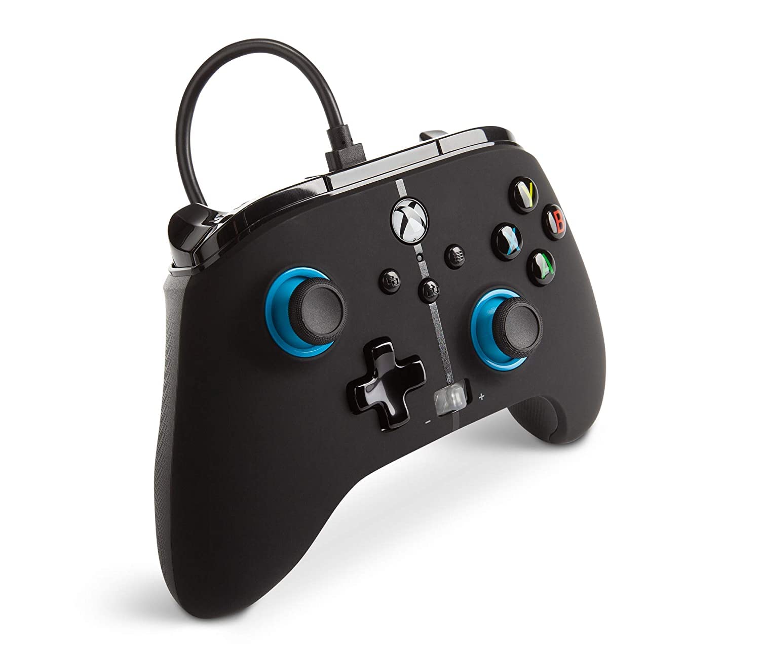 PowerA Enhanced Wired Controller for Xbox Series X|S - Blue Hint, gamepad, wired video game controller, gaming controller, Xbox Series X|S, Officially Licensed for Xbox