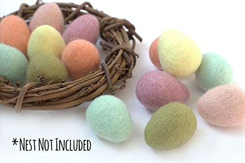 Felted Easter Eggs- SET OF 6 or 12- Wool Felt Easter Eggs for Spring- Pastel, Decor, Crafts- Each egg approx. 1.75-2" Tall