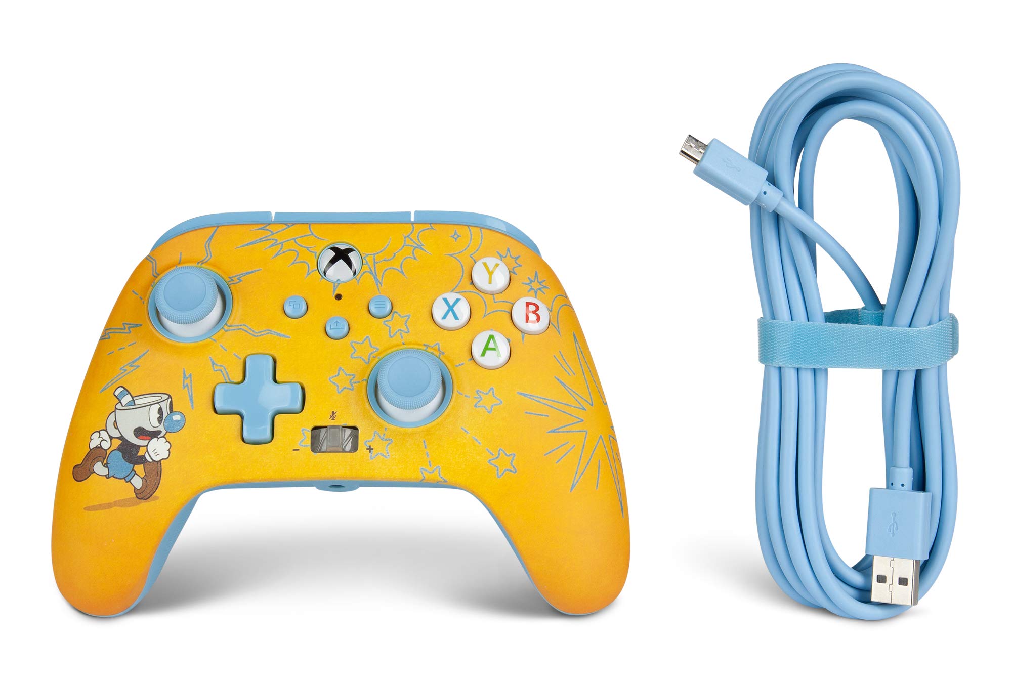 PowerA Enhanced Wired Controller for Xbox Series X|S - Cuphead: Mugman, Gamepad, Wired Video Game Controller, Gaming Controller, Xbox Series X|S - Xbox Series X