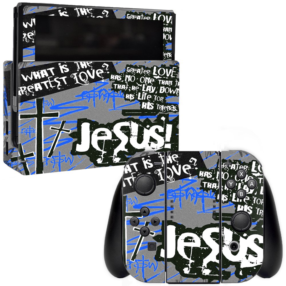 MightySkins Skin Compatible with Nintendo Switch wrap Cover Sticker Skins Love Jesus
