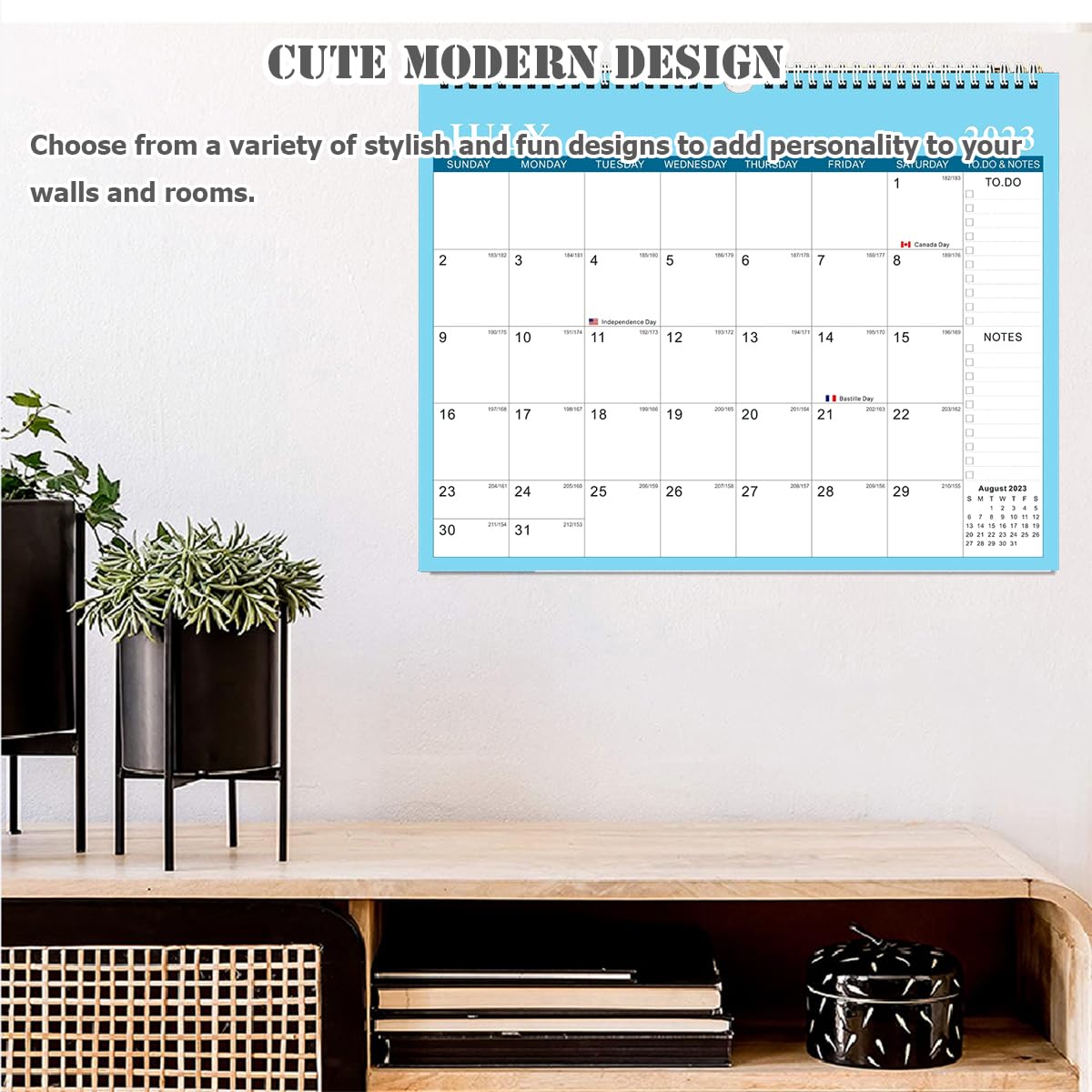 Calendar 2023-2024-2025 Wall Calendar, July 2023 - December 2024 Calendar ,January 2024 - June 2025, 18 Months Calendar, 11.6"x14.8'', Large Daily Blocks Perfect for Planning and Organizing for Home