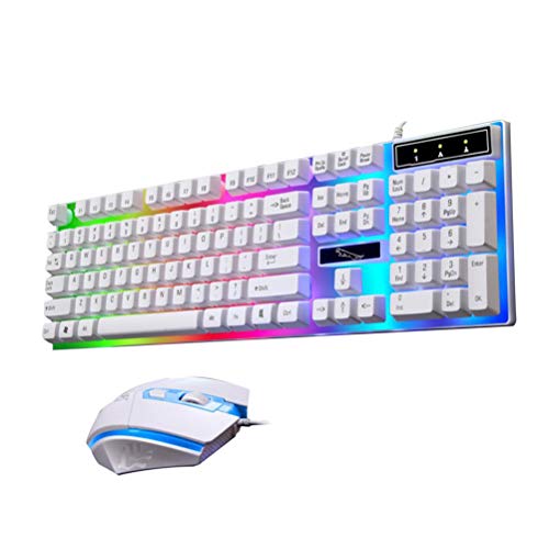 Cool LED Backlit USB Ergonomic Gaming Mechanical Keyboard Gamer Mouse Sets /497