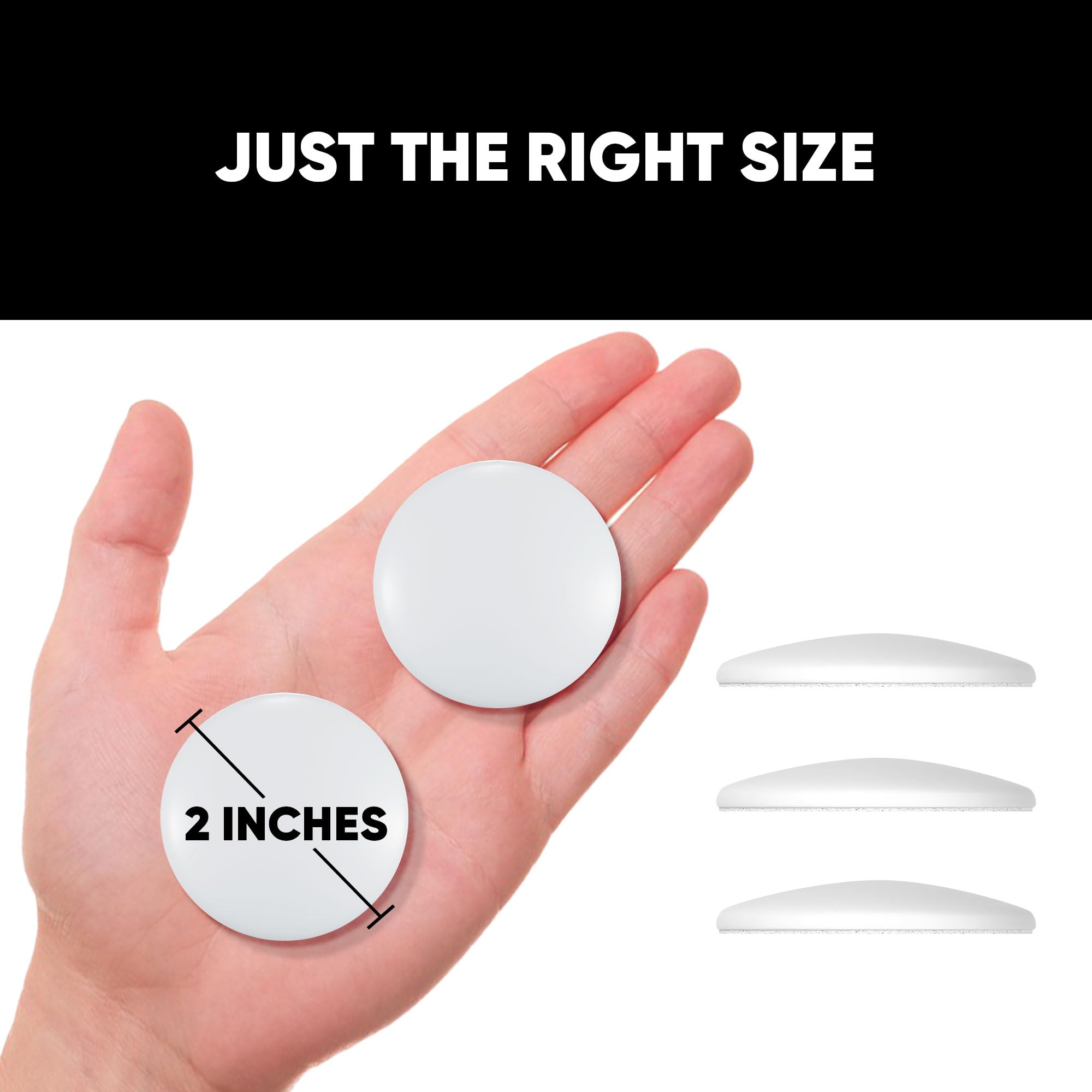 Door Stoppers Wall Protector - Durable Door Stops for Wall with Strong Adhesive - Easy to Install Wall Protectors from Door Knobs Damage (4 Pack, White)
