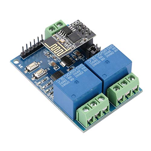 Dual Channel WiFi Relay, ESP8266 Dual Channel WiFi Relay Board On Board ESP 01 Smart Home Phone APP Remote Switch Module 59 * 40mm, Keypads & Remotes