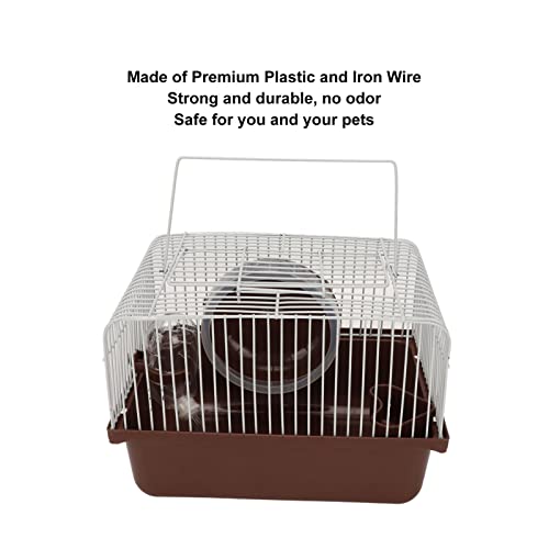 HEEPDD Hamster House Toy, Hamster Cage Breathable Portable Small Animal House with Water Bottle Bowl Running Wheel for Guinea Pigs Rabbits