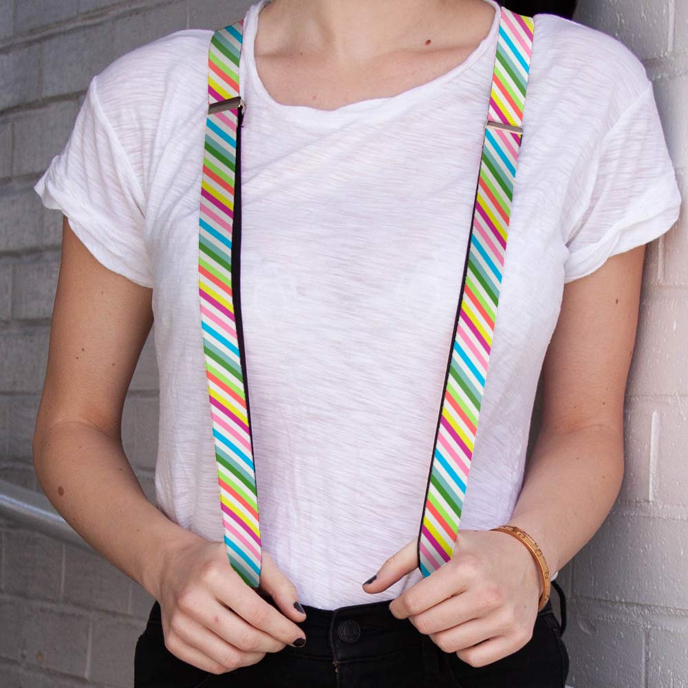 Buckle-Down womens Buckle-down - Stripes Suspenders, Multicolor, One Size US
