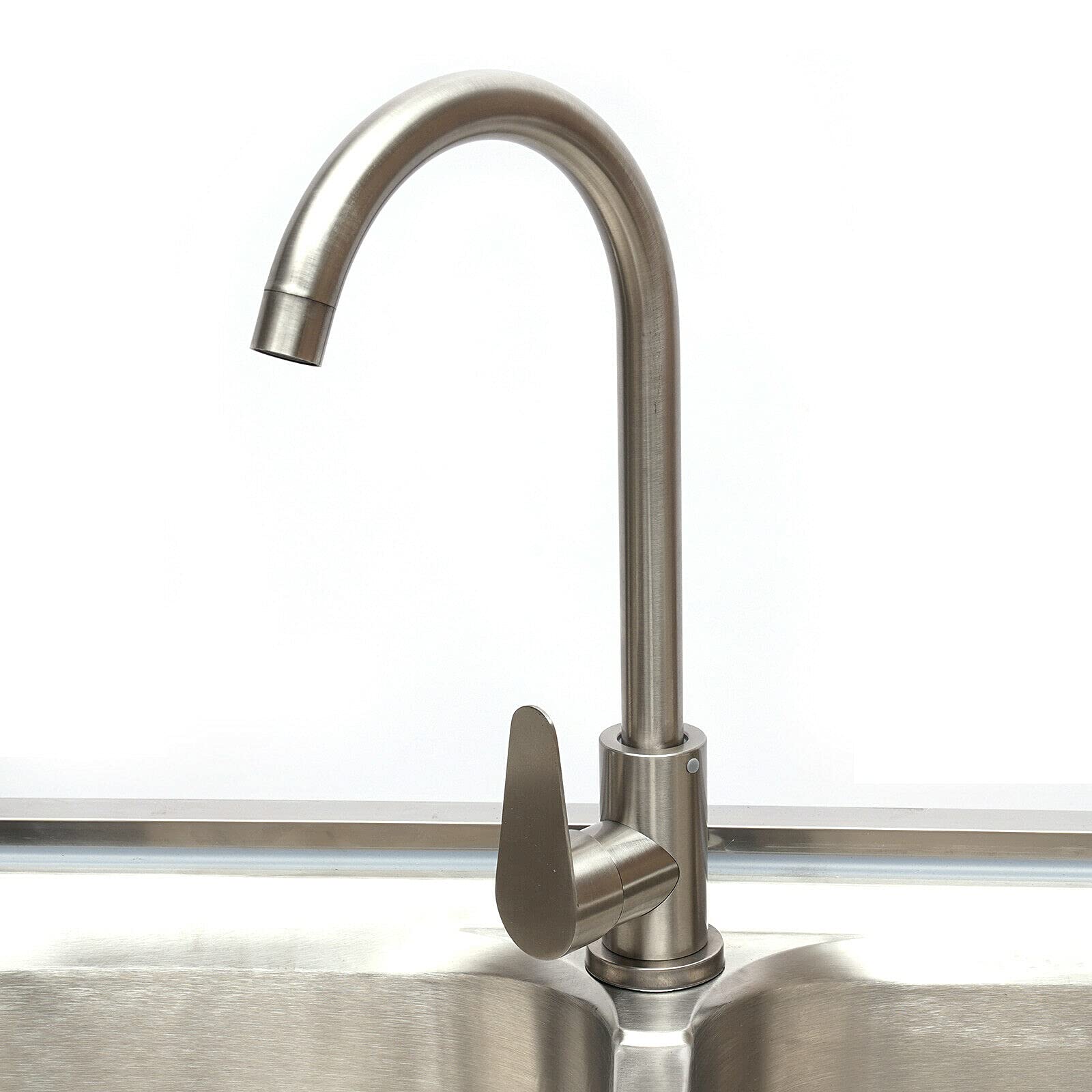 Commercial Sink Basin w/Faucet Catering Prep Table Kitchen Shelf Stainless Steel Outdoor Sink Freestanding with 2 Shelves 2 Drainer for Garage,Restaurant