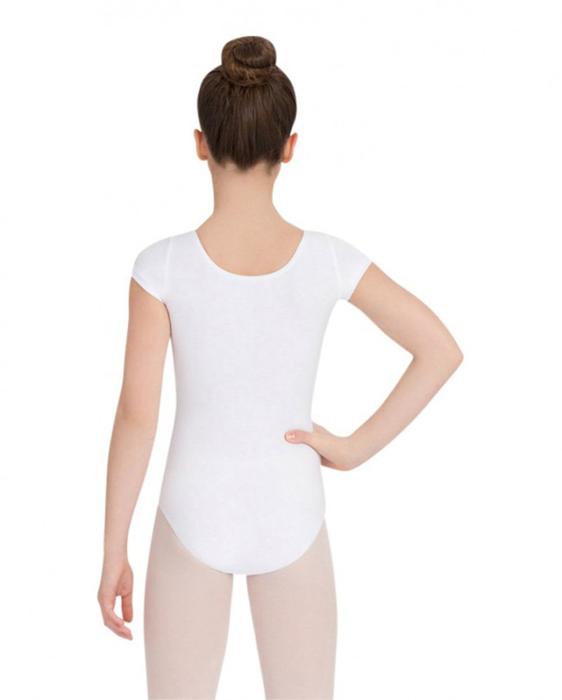 Capezio Classics Children's Short Sleeve Leotard,White,Medium 8-10