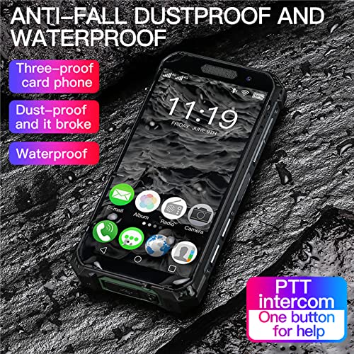 Soyes S10 Max 4G Mini Rugged Cell Phone IP68 Waterproof 3.5" 4GB 128GB Android 10 Unlocked Smartphone Octa Core 3800mAh Walkie Talkie Global Version (Black, 4GB+128GB)