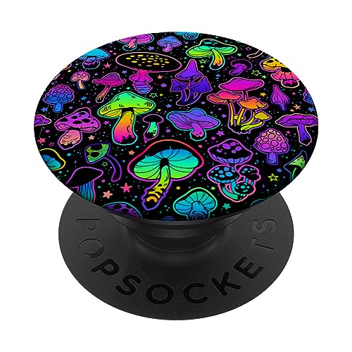 Psychedelic Magic Mushrooms Hippie Trippy Pattern PopSockets Swappable PopGrip