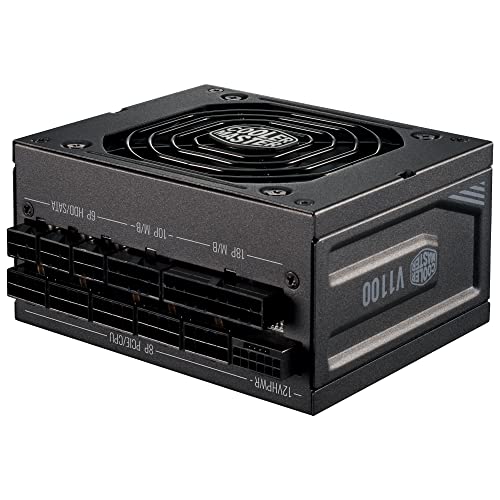 Cooler Master V 1100 SFX Platinum, UK Plug - 80 Plus Platinum, Fully Modular Power Supply Unit, Fits Mini-ITX to ATX Cases, Full ATX 3.0 Support, Quiet 92mm FDB Fan, 10-Year Warranty - 1100W